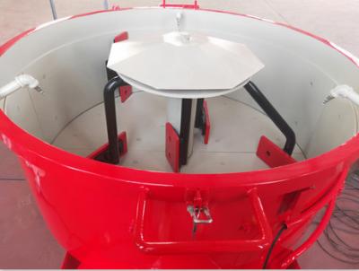 China 250kgs Refractory Concrete Pan Mixer / Concrete Batch Mixer Red Color for sale