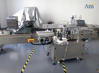 China Daily Chemicals Two Side Labeling Machine Side Curved Surface Labeling for sale