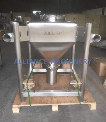 China Square Shape 200L IBC Bin Stainless Steel Pharma Bin Conical Container for sale