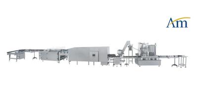 China Glass Bottle Liquid Production Line Washing Drying And Sterilizing Filling, Capping for sale