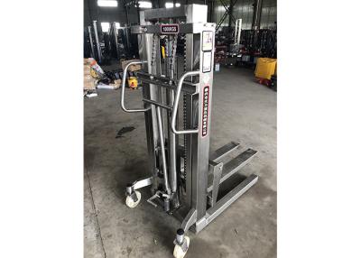 China 1000kg Load Hydraulic Manual Forklift For Pharmaceutical Containers for sale