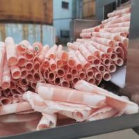 China Stainless Steel Full Automatic Cnc Lamb Roll Bacon Slicer Frozen Meat Slicing for sale