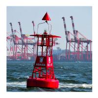 China Steel Frame Nautical Marine Buoys Cylindrical Navigation Buoy for sale