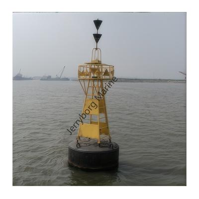 China Marine Steel Navigation Buoy With Tall Channel Lateral Floating Marker for sale