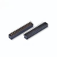 China 1.27mm Pitch Dual Row Female Header Straight Through Hole 4.3mm Height Black 4-80P Connector for sale