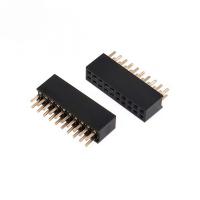 China 1.27mm Pitch Dual Row Female Header Straight Through Hole 4.3mm Height Black 4-80P Connector for sale