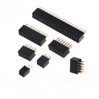 China 1.27mm Pitch Dual Row Female Header Straight Through Hole 4.3mm Height Black 4-80P Connector for sale