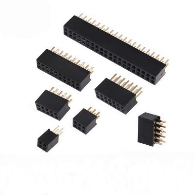 China 1.27mm Pitch Dual Row Female Header Straight Through Hole 4.3mm Height Black 4-80P Connector for sale