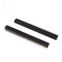 China 1.27mm Pitch Dual Row Female Header Straight Through Hole 4.3mm Height Black 4-80P Connector for sale
