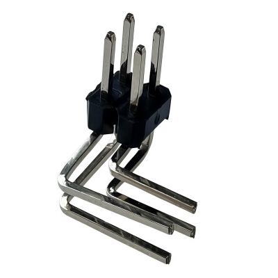 China 2.54mm Pitch 2x2 Pin Dual Row Single Body Custom Special-shaped Pin Header for sale