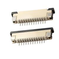 China 1.0mm FPC Connector With Lock, Top & Bottom Mount Half Welding Tab, 2.5mm Plastic Height for sale