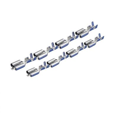 China 250 Series 6.35x0.8mm Female Receptacle Terminal Window Type Crimp 20-16 AWG Tape Reel for sale
