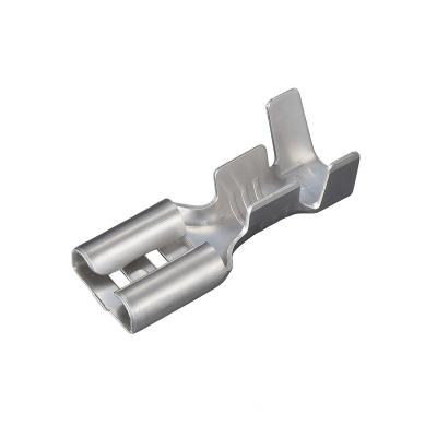 China 250 Series 6.35x0.8mm High-Leg Female Receptacle Terminal 16-12 AWG Crimp Tape and Reel for sale