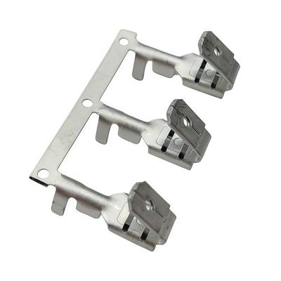 China Uninsulated .250 6.35x0.8mm Tab Receptacle Tandem Quick Disconnect Terminal for sale