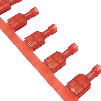 China 6.3x0.8mm Nylon Insulated Female Crimp Terminal Continuous Strip Quick Connect for sale