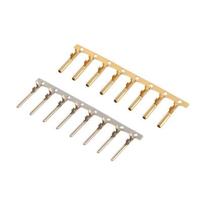 China 1.5mm Round Tube Type Terminal Male Female Set Brass Nickel Plated Male Unplated Brass Female for sale
