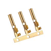China 1.7mm Double Anchor Crimp Round Tube Terminal Nickel Plated Male Unplated Brass Female for sale