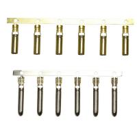 China 2.3mm Round Tube Male Female Terminal Set Single Crimp Foot Nickel Plated Brass Male Unplated Brass Female for sale