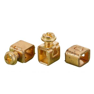 China Integrated Square Brass Screw Wire Clamp Terminal 10A 250V for Panel Socket Fixed Connection for sale