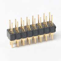 China 2.54mm Double Row Dome Head Dual Straight Pin Header With Boss for sale