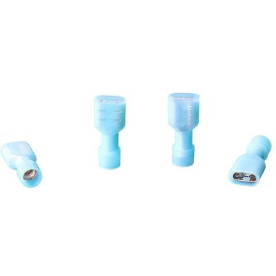 China 250 Series 6.3mm Female Fully Insulated Nylon Terminal Blue Single Piece for sale