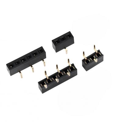 China 2.0mm Pitch Single Row DIP Female Header H=4.3mm Pin Length 3.4mm Outside Bend Connector for sale