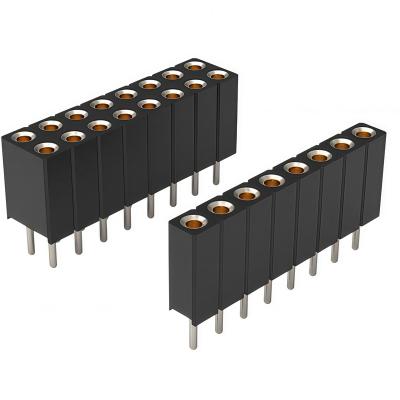 China 2.54mm Pitch Round Hole Pin Header Straight Type Single/Double Row 7.0mm Insulation Height for sale