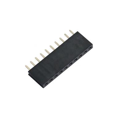 China 2.54mm Pitch Single Row Y-Type Female Header, Insulation Height 8.5mm for sale