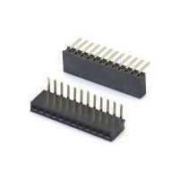 China 2.54mm Pitch Single Row Y-Type Right Angle Female Header, Insulation Height 8.5mm for sale