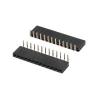China 2.54mm Pitch Single Row Y-Type Right Angle Female Header, Insulation Height 8.5mm for sale
