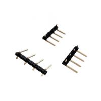 China Custom Special 2.54mm 90° Bent Male Header, 1.0mm Short Insulator Single Row Through Hole PCB Connector for sale