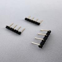 China Custom Special 2.54mm 90° Bent Male Header, 1.0mm Short Insulator Single Row Through Hole PCB Connector for sale