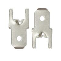 China 187 Anti-reverse Tab Terminal, 0.5mm & 0.8mm Thickness Brass Tin Plated Discrete Loose PCB Power Terminals for Small Home Appliances for sale