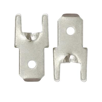 China 187 Anti-reverse Tab Terminal, 0.5mm & 0.8mm Thickness Brass Tin Plated Discrete Loose PCB Power Terminals for Small Home Appliances for sale