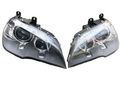 China Classic Best-selling X5 Series E70LCI Front Lighting Assembly Headlights LED Angel Eye Day Running Headlights for BMW for sale