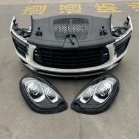 China Classic High Quality Macan 95B Front Bumper Assembly Front Face Luminaire Radiator Head Mouth Gantry tank Condenser for Porsche for sale