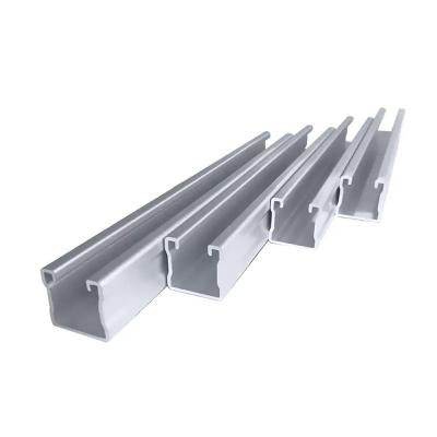 China 50mm-900mm Silver Aluminum Structural Strut Channel Slotted Weatherproof for sale