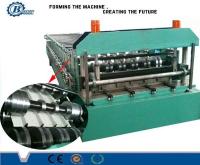 China Color Coated Trapezoidal Metal Roofing Roll Forming Machine With Chain Trasmission for sale