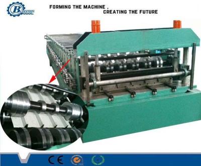 China Color Coated Trapezoidal Metal Roofing Roll Forming Machine With Chain Trasmission for sale