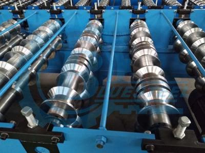 China 45 Steel Roller Metal Roofing Roll Forming Machine for 0.3-0.8mm Thickness for sale