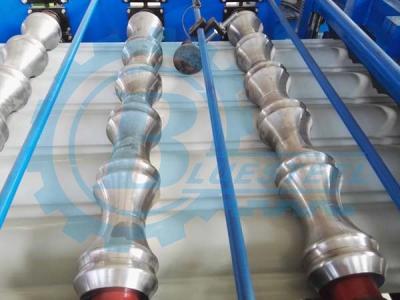 China 15-20m/min Steel Tile Forming Machine with Hydraulic Cutting System and Cr12 Cutting Blade for sale