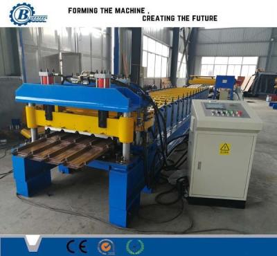 China Speed Tile Roll Forming Machine with Hydraulic Cutting System and 75mm Roller Diameter for sale
