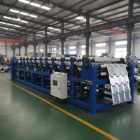 China 45# Steel Roller Material Roof Panel Roll Forming Machine with Cr12Mov Cutter and PLC Control System for sale