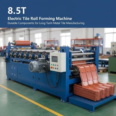 China 8.5T Electric Tile Roll Forming Machine with Hydraulic Cutting System for Steel Tile Production for sale