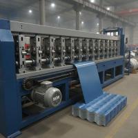 China 18-20 Roller Stations 5KW Chain Drive Hydraulic Cutting Metal Roofing Roll Forming Machine for Steel Tile Production for sale