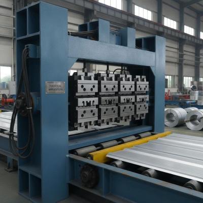 China Cr12Mov Cutter Material Roof Panel Roll Forming Machine with H Beam Frame and 10-25m/min Forming Speed for sale
