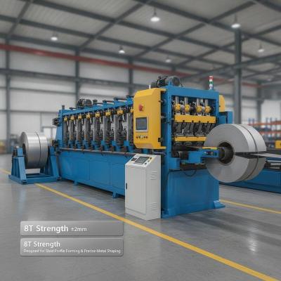 China Corrugated Roll Forming Machine with ±2mm Cutting Accuracy, 8T Strength, and PLC Control System for Precise Metal Shaping for sale