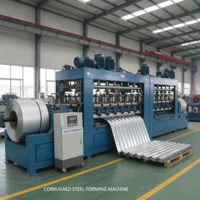 China 1000mm/1250mm Width 380V Voltage PLC Control Corrugated Roll Forming Machine for Metal Roofing Panels for sale