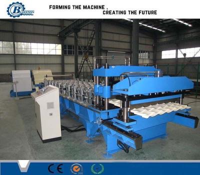 China Chain Transmission Metal Step Glazed Tile Roofing Sheet Forming Machine for sale