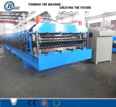 China 0.3-0.8mm Thickness Double Layer Roll Forming Machine with PLC Control System in Blue for sale